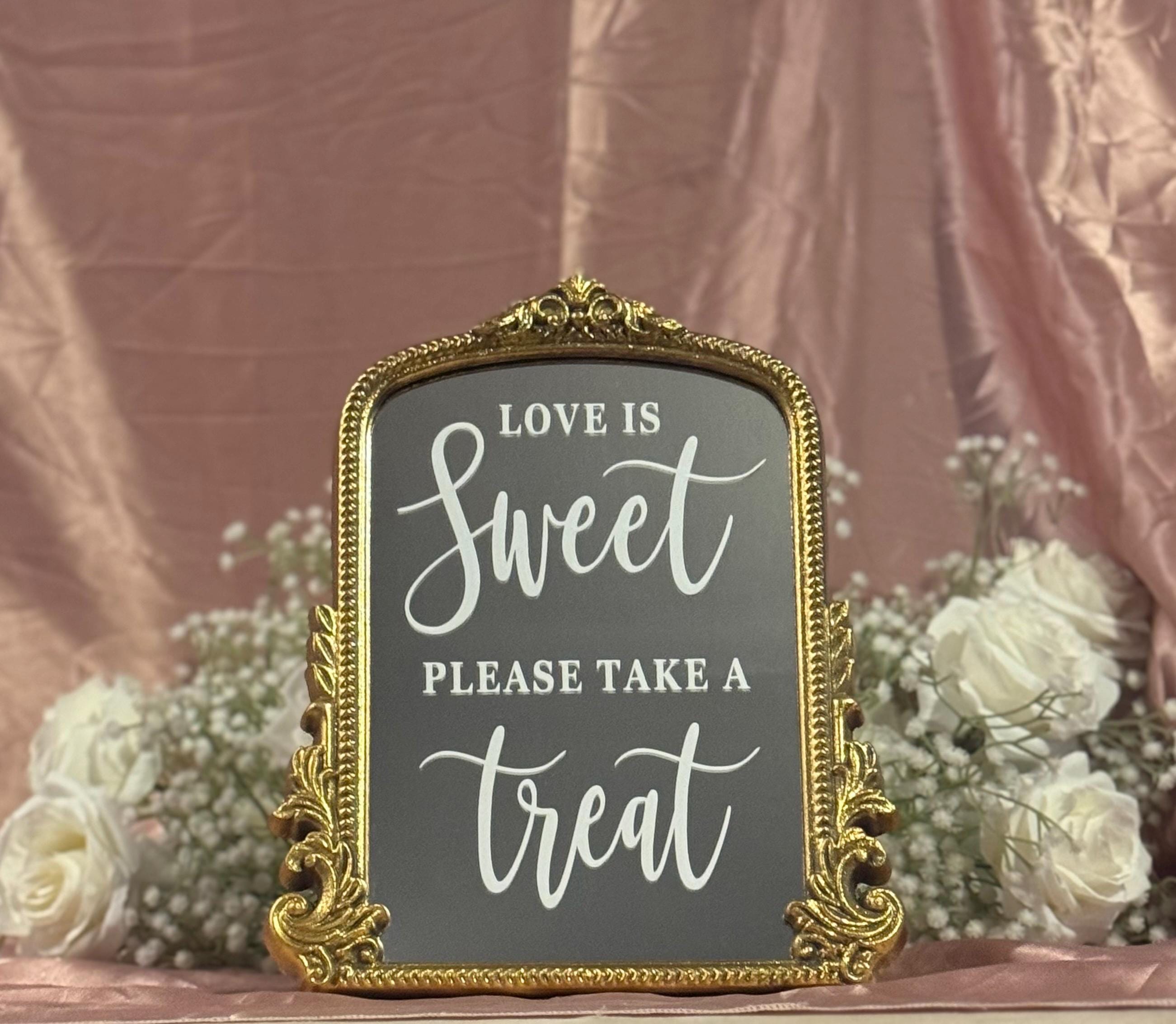 Gold Wedding Dessert Table Sign: Love is Sweet Mirror (11.8x9.6") - Etsy
