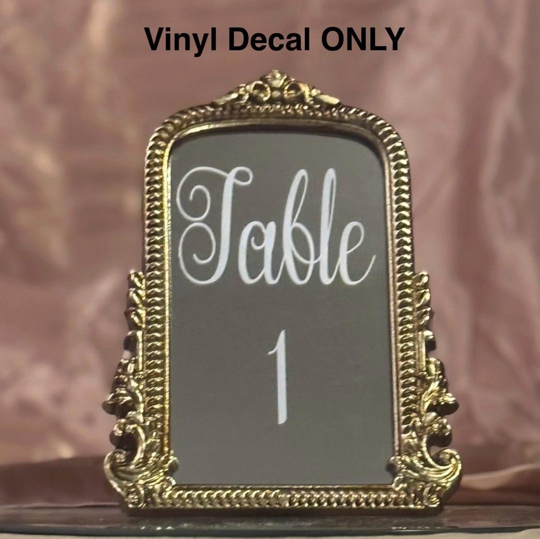 Table Number Vinyl Decal for Signs, DIY Table Number Decals, Table ...