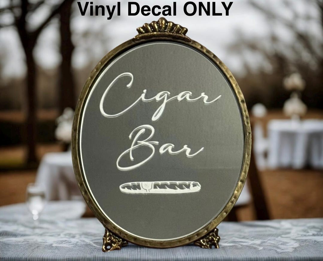 Cigar Bar Sign Decal: Cigar Bar Vinyl Decals for Wedding, Anniversaries ...