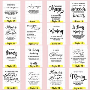 11.8x9.6" Bronze in Memory Sign for Remembrance Table, Reserved Seat ...