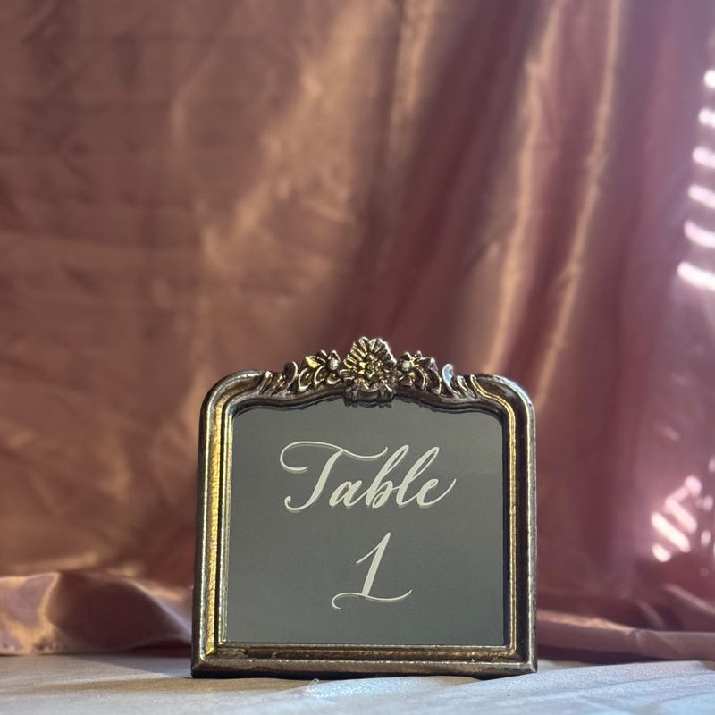 Mirror Wedding Table Numbers - Etsy