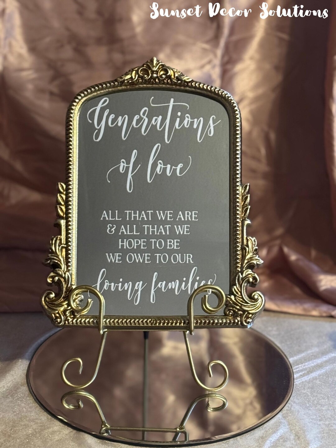 Gold Baroque Mirror Signage for Weddings/showersgenerations of Love ...