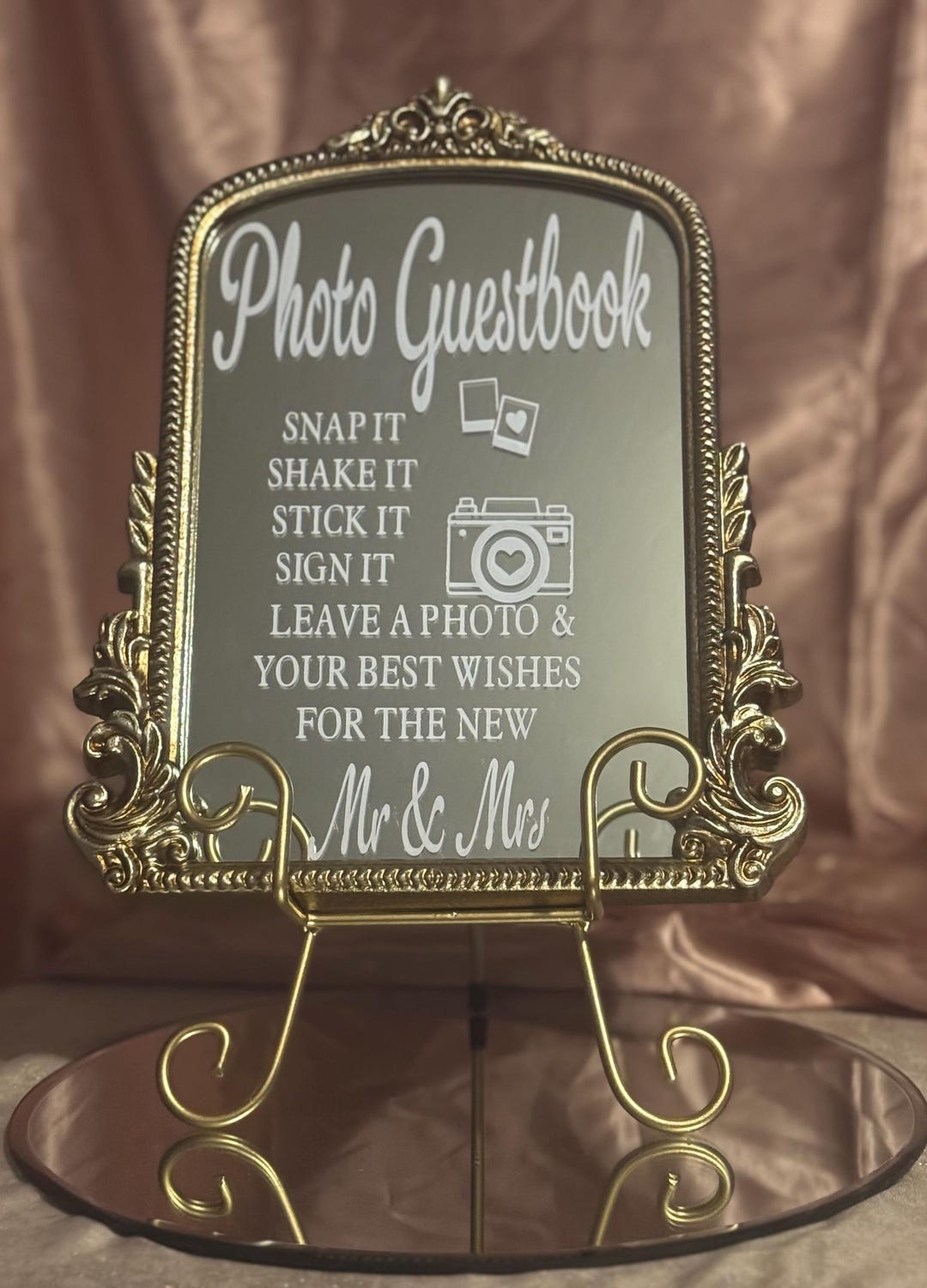 Gold Baroque Mirror Signage for Weddings/showersphoto Guestbook Sign ...