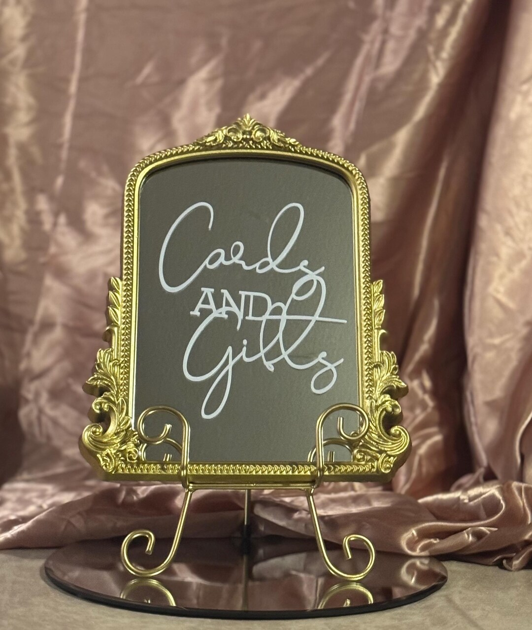 Gold Baroque Mirror Signage for Weddings/showerscards & Gifts Sign With ...