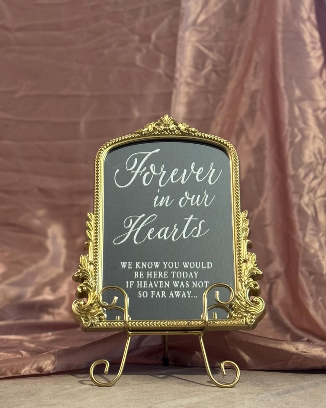 11.8x9.6" Gold in Memory Sign for Remembrance Table, Reserved Seat Sign ...