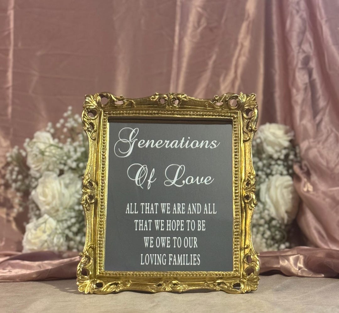Gold Wedding Table Sign: Generations of Love Mirror (11x9.6") - Etsy