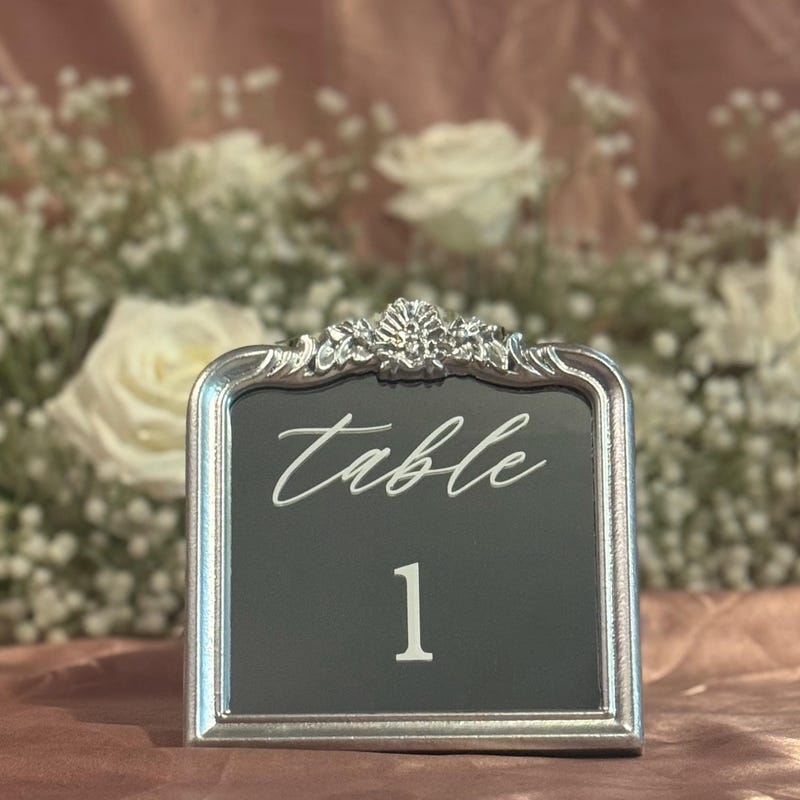 Mirror Wedding Table Numbers - Etsy