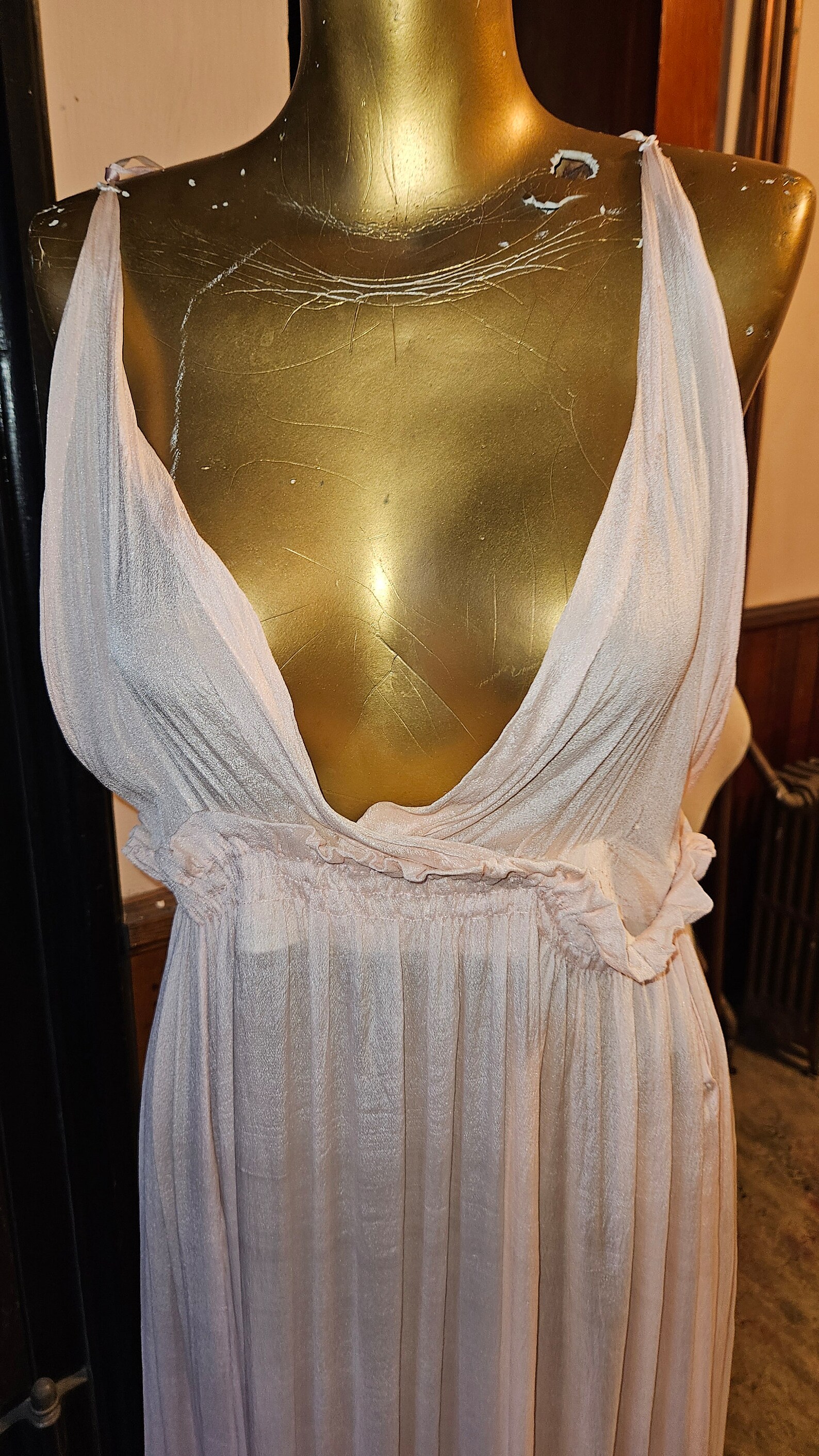 1920's Pink Silk Boudior Dress With Lace Jacket - Etsy