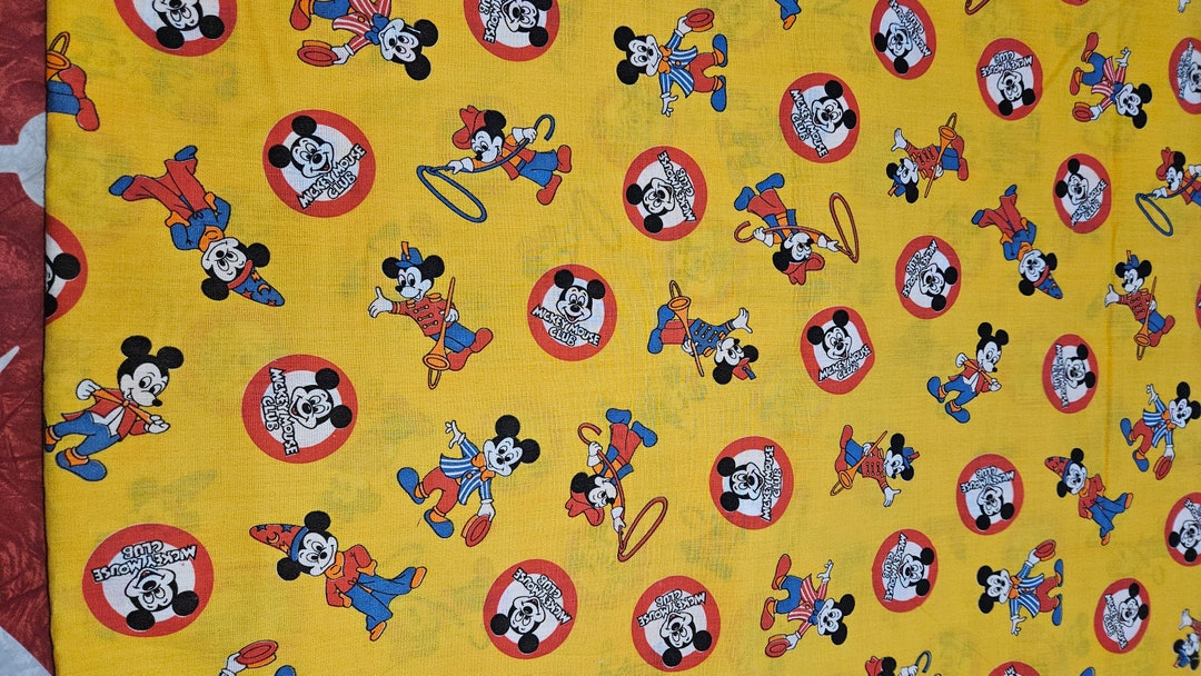 1980s Mickey Mouse Cotton Fabric - Etsy
