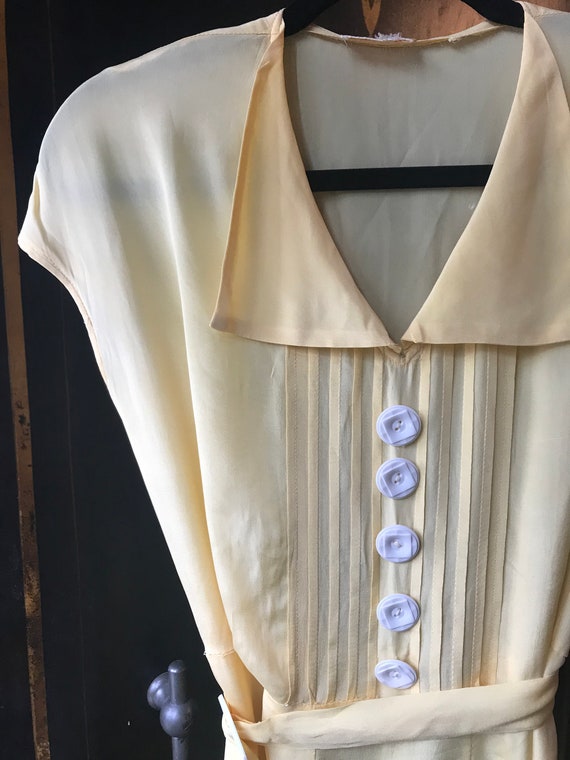 1920's Yellow Silk Day Dress - Gem