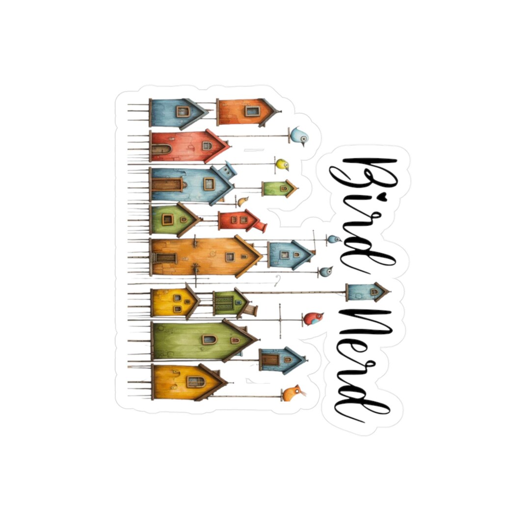 Bird Nerd Birdhouse Vinyl Sticker, Bird Watching Sticker, Water Bottle ...