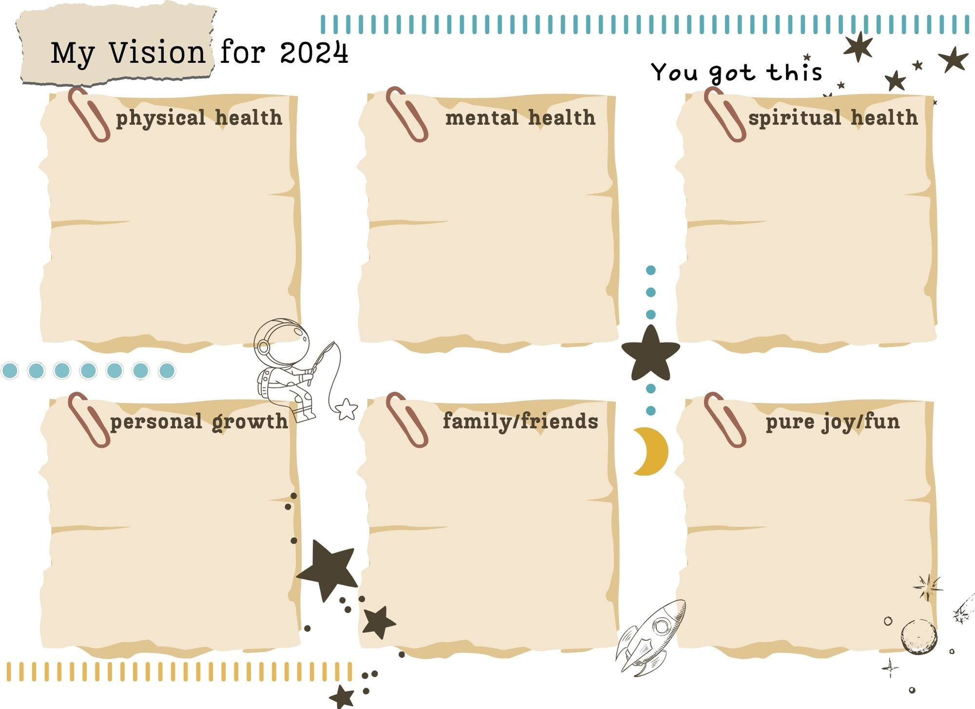2024 Monthly Habit Tracker, Printable Template,includes Vision Board ...