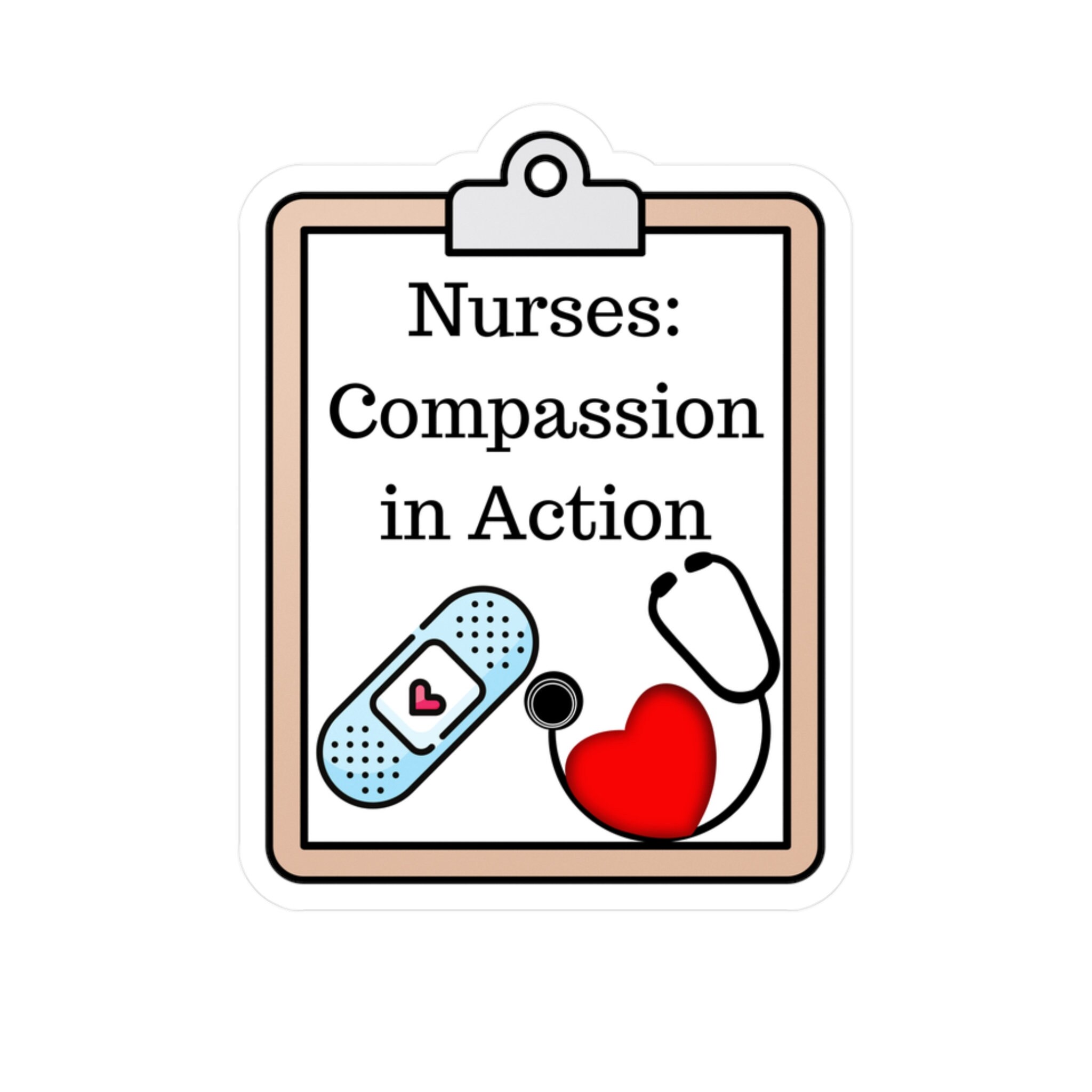 Nurses Compassion in Action Sticker, Waterproof Sticker, Nurse Decal ...