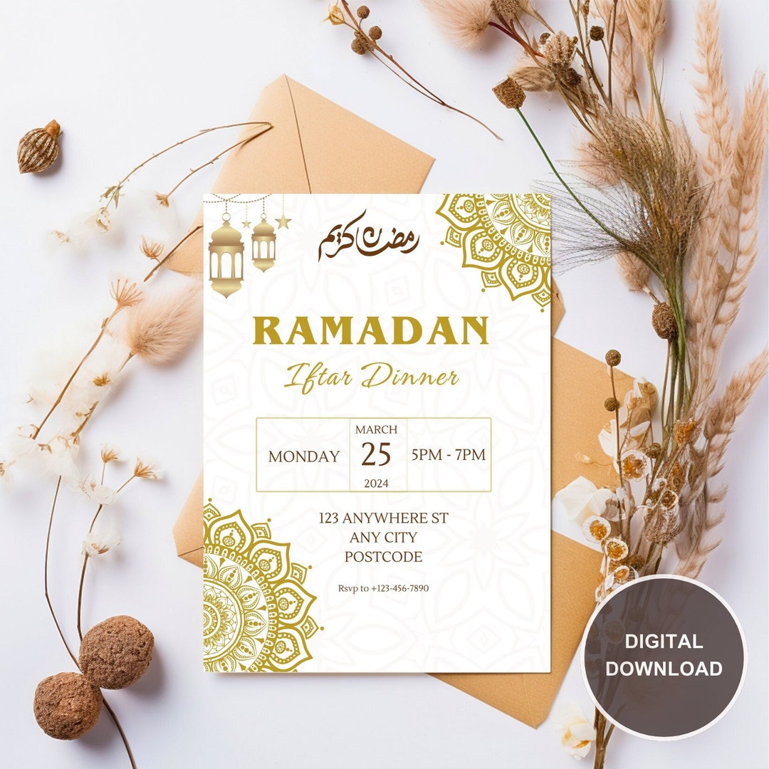 Editable Elegant Ramadan Iftar Party Invitation - Etsy