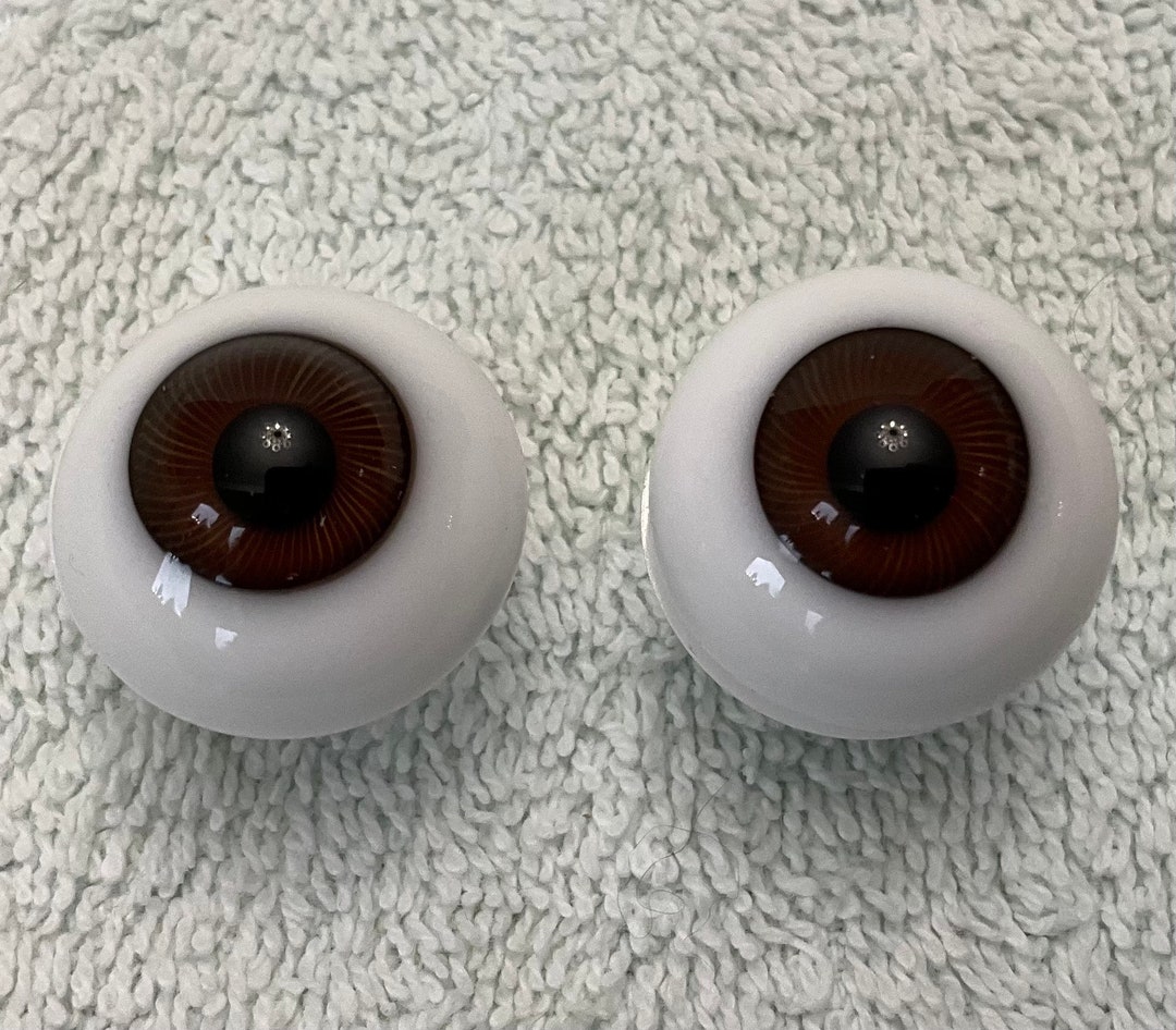 Solid Glass Clear Lens Doll Eyes - Size 26mm - Dark Brown - Etsy