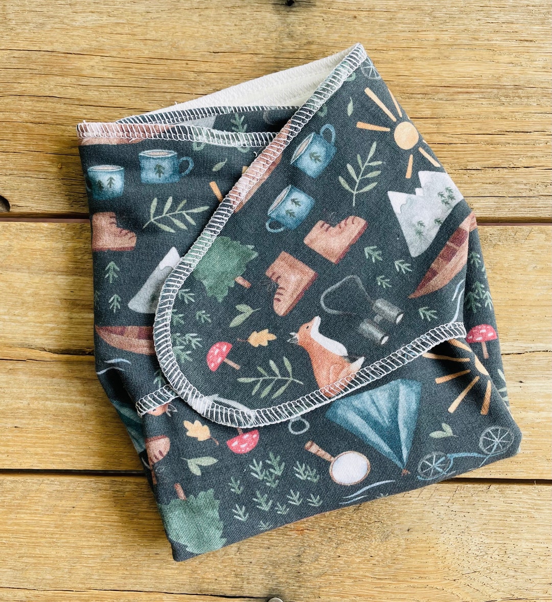 Bamboo Stretchy Preflat Fall Fox Camping Newborn One Size - Etsy