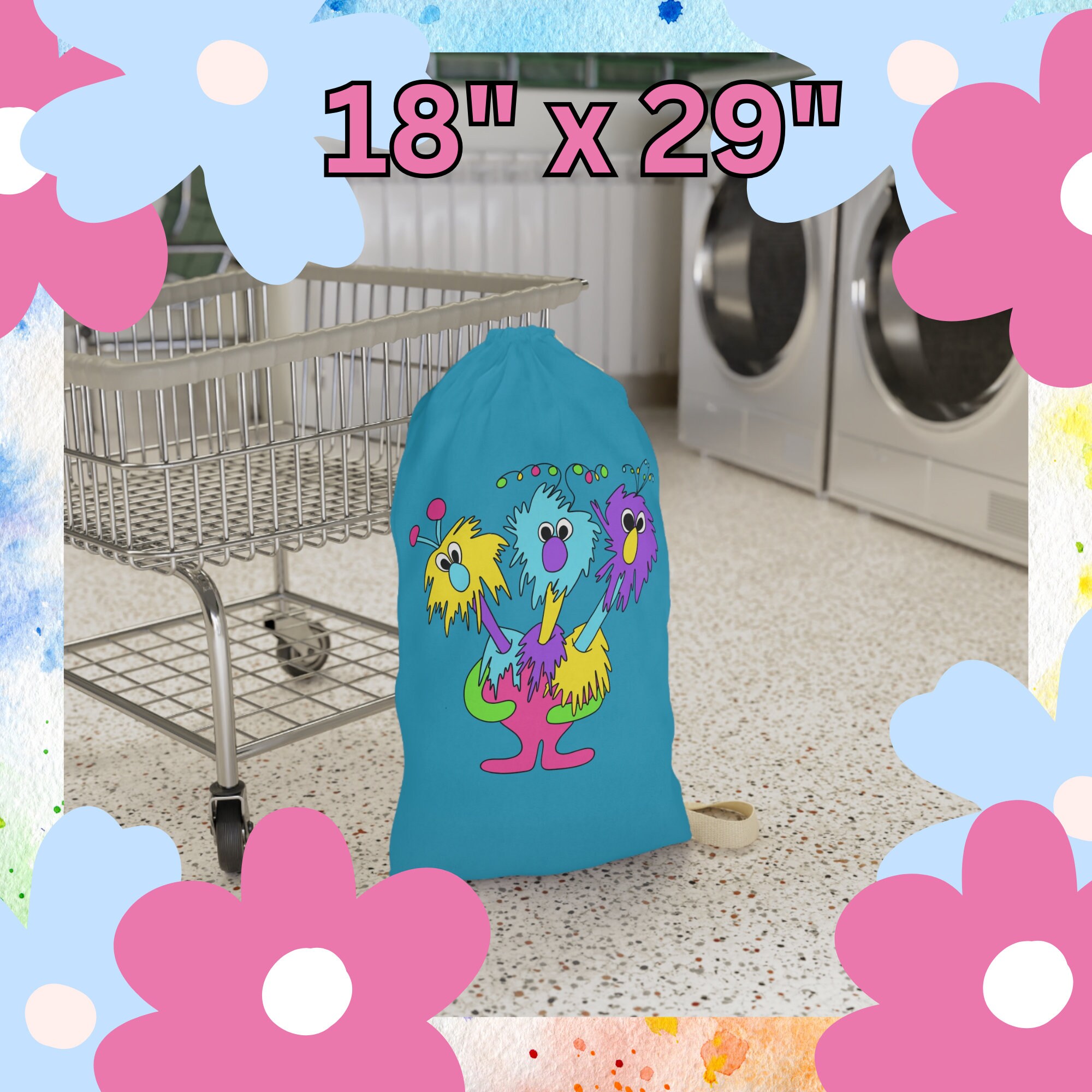 Silly Monster Trio Laundry Bag,Colorful Laundry Bag,Laundromat Bag sold ...