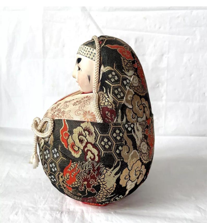 Vintage 8" Japanese Hime-daruma Gofun & Paper-mache Roly Poly Wedding ...