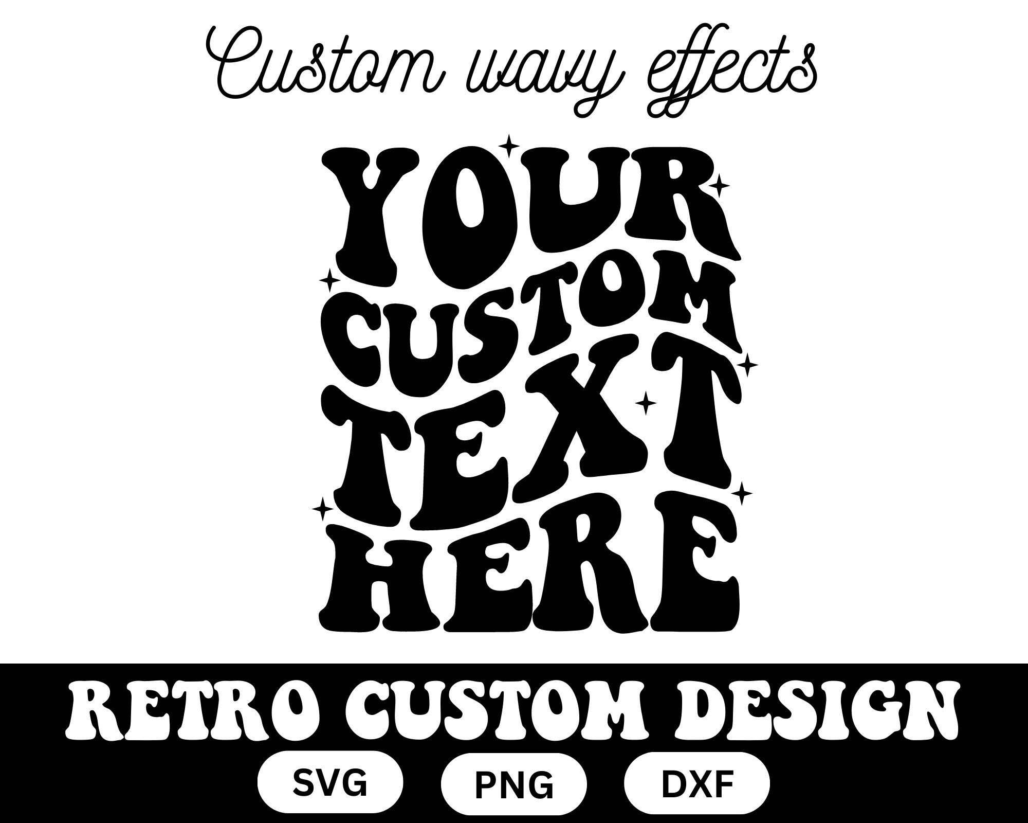 Custom Wavy Stacked Svg Custom Wavy Text Svg Custom Groovy - Etsy