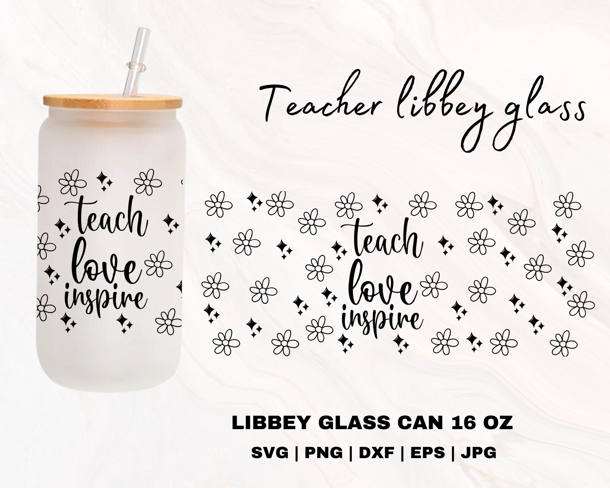 16oz Teacher Glass Can Svg Bundle Glass Can Full Wrap - Etsy Australia