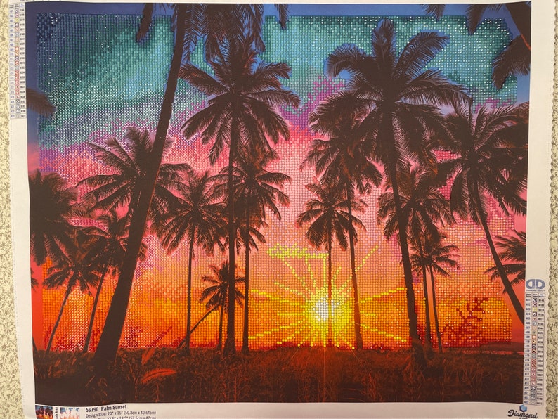 Palm Sunset Diamond Art - Etsy