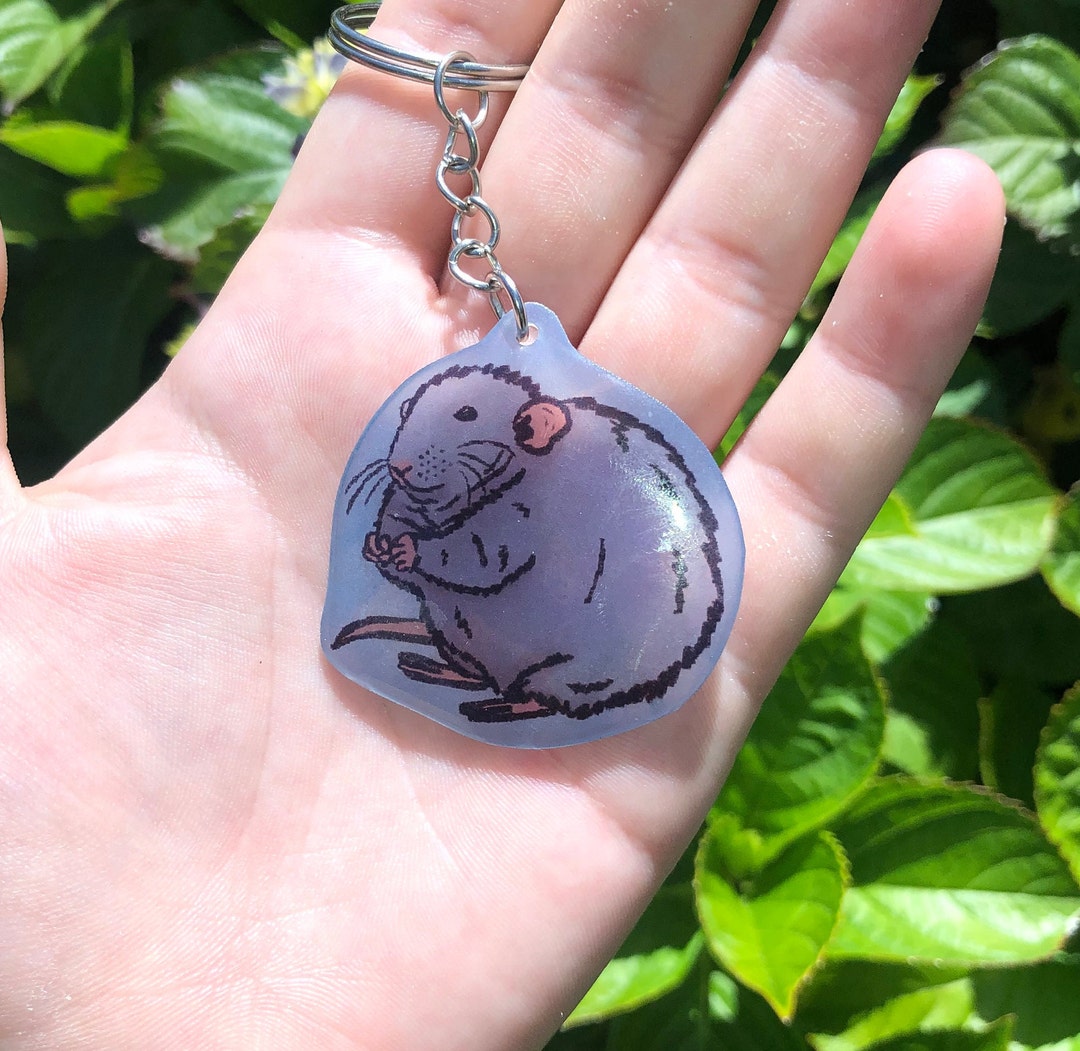 Fluffy Rat Keychain | Cute Handmade Resin Keychain - Etsy