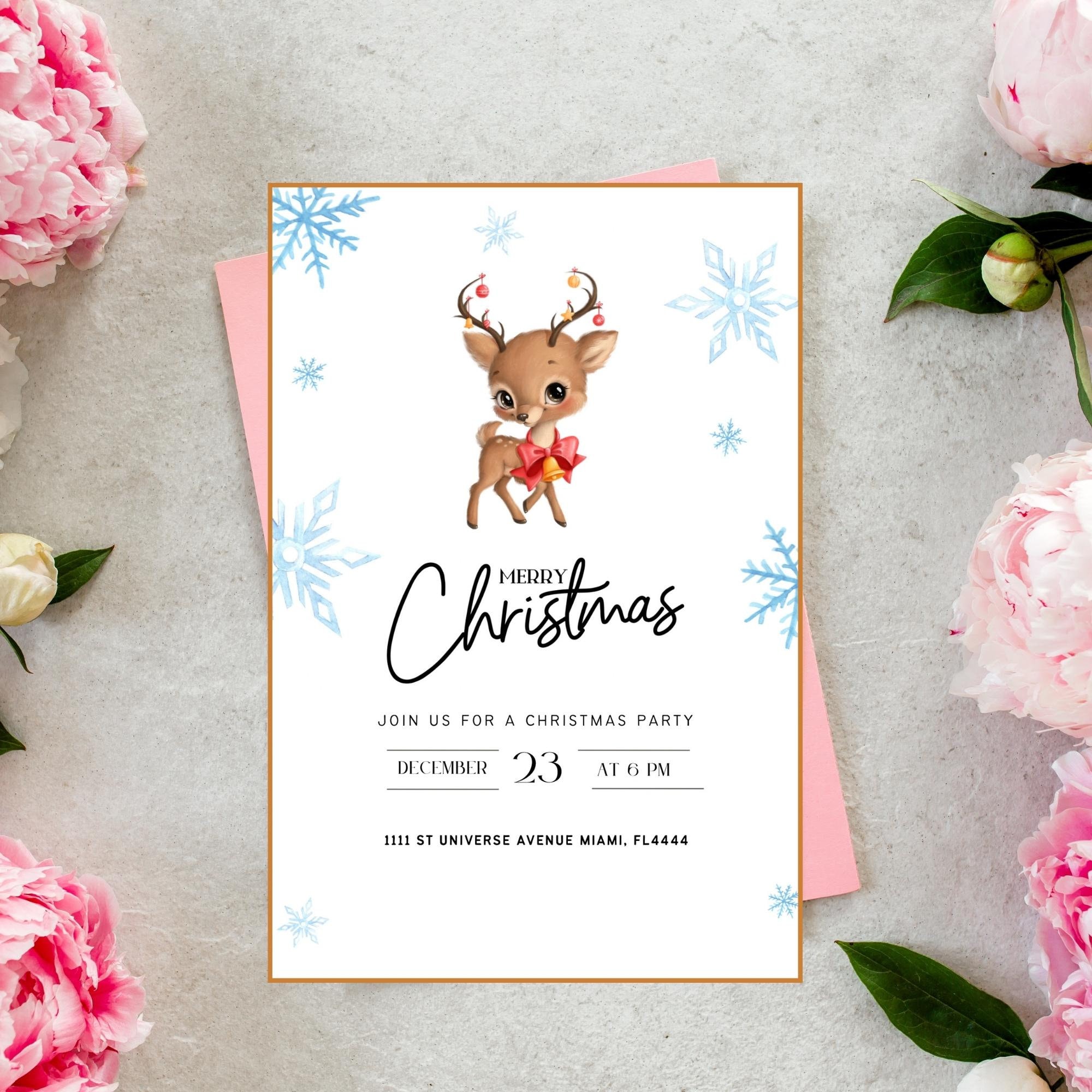Christmas Invitations Template Editable Digital Invitation - Etsy