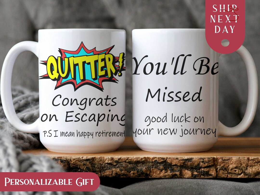 Personalized Happy Retirement Coffee Mug, Funny Coworker Gift - Etsy