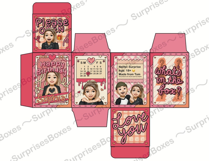 Printable DIY Surprise Blind Box Template Birthday Mystery - Etsy
