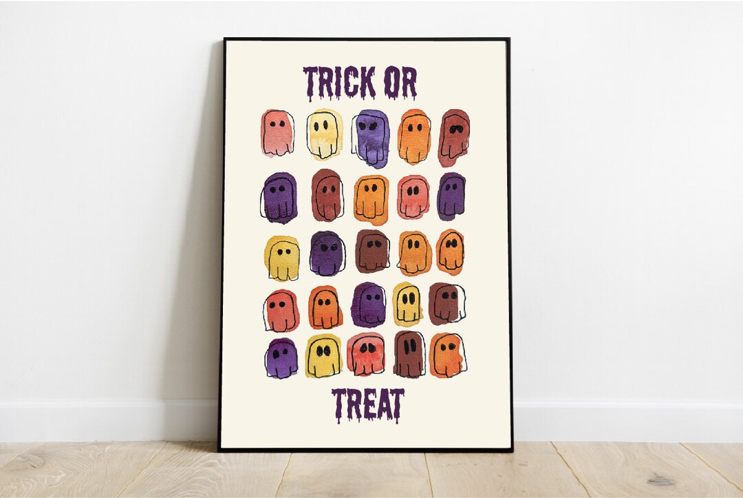 Halloween Ghost Trick or Treat Printable Halloween Decor Ghost Sign ...