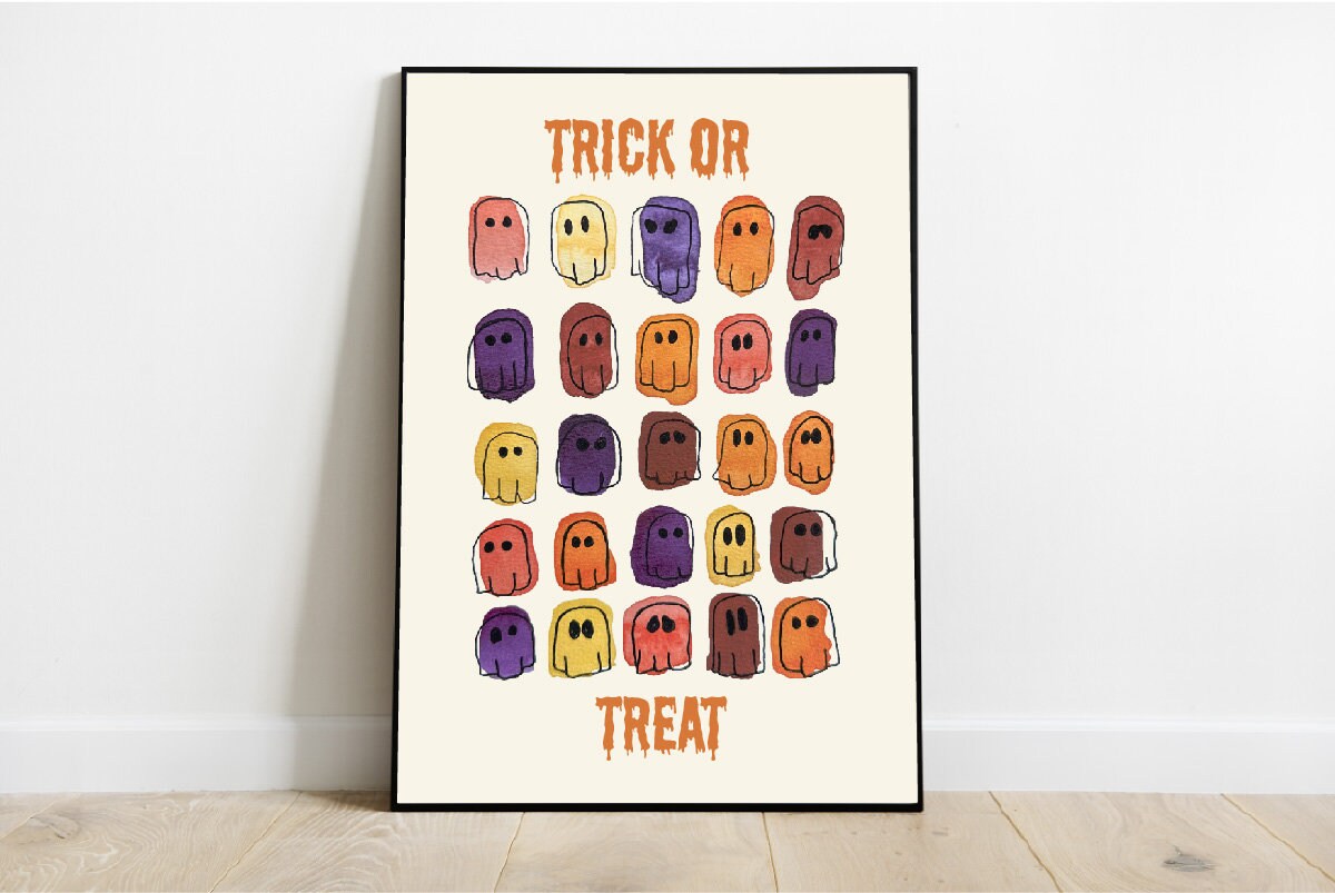 Halloween Ghost Trick or Treat Printable Halloween Decor Ghost - Etsy