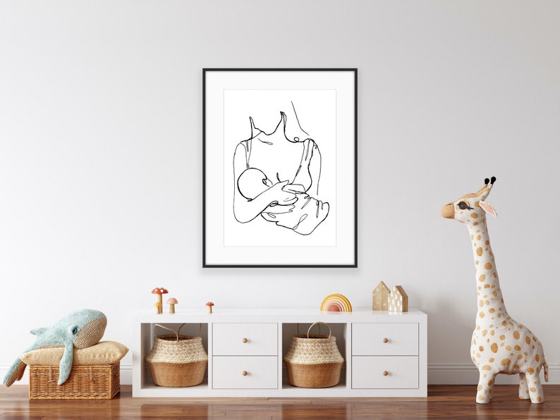 Breastfeeding PNG Baby Shower Gift for Nursery Neutral Nursery Decor ...