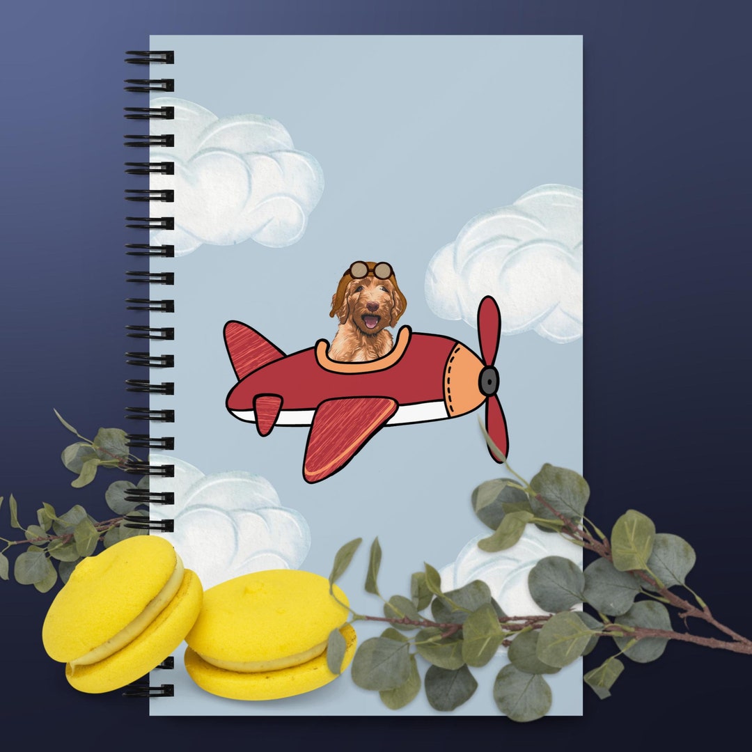 Aviator Puppy, Custom Spiral Notebook, Dog Mom, 5.5" X 8.5" Notebook - Etsy