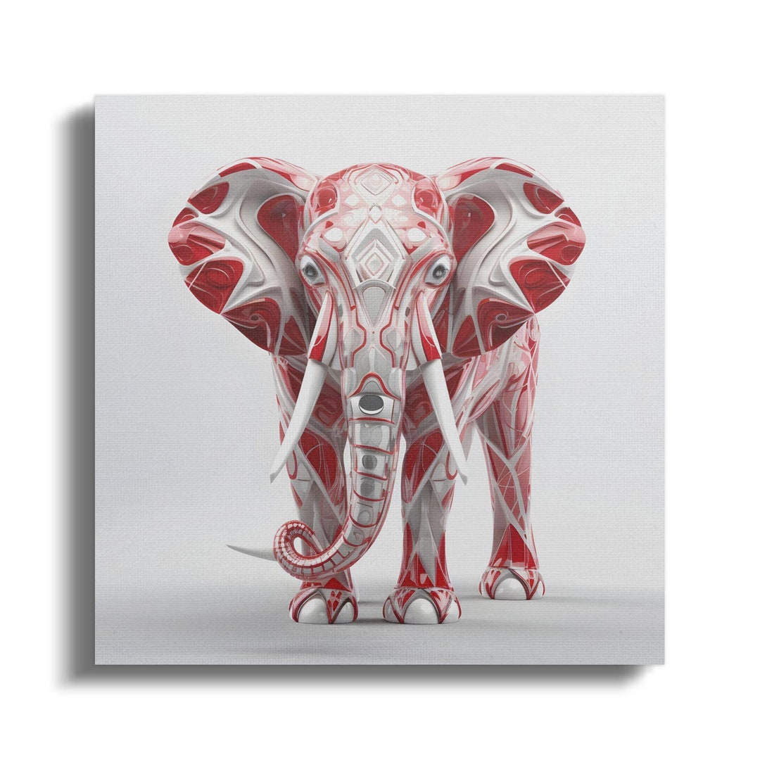Artistic Elephant Wall Art, Unique Animal Print, Abstract Elephant Art ...