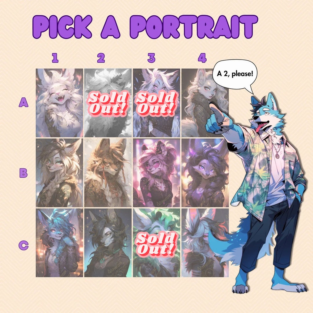 Pick a Portrait: Limited One Time Sale Furry/fursona Illustration for ...