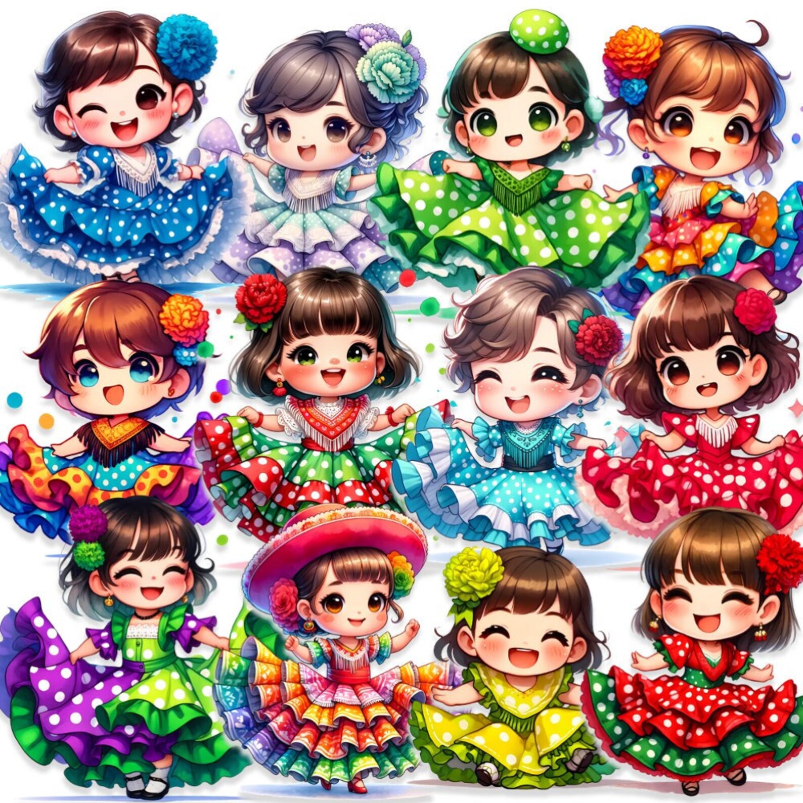 84 Clipart Hispanic Heritage Month Clip Art PNG Toddler Flamenco Dancer ...