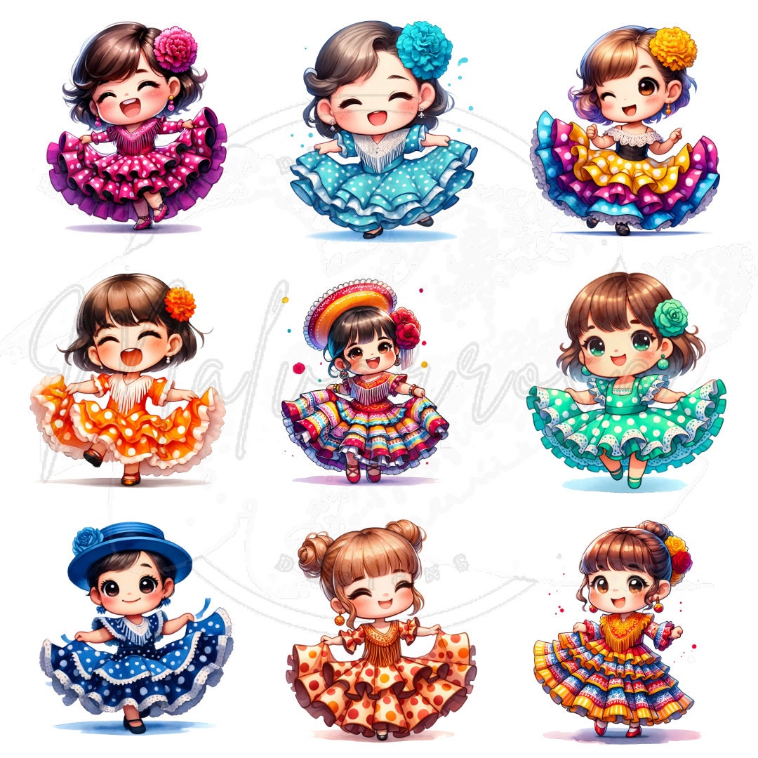 84 Clipart Hispanic Heritage Month Clip Art PNG Toddler Flamenco Dancer ...