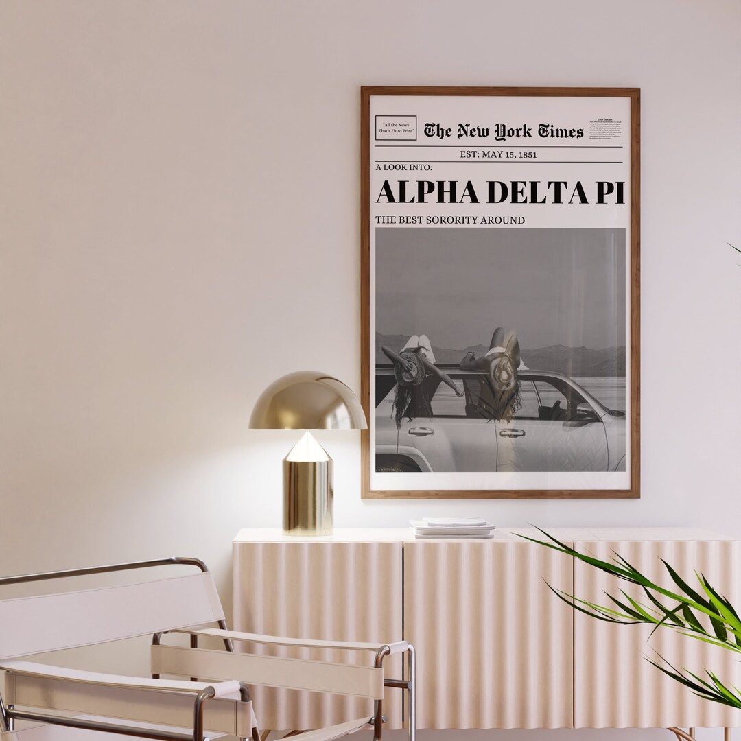 Alpha Delta Pi Sorority New York Times Article Digital Download Poster ...