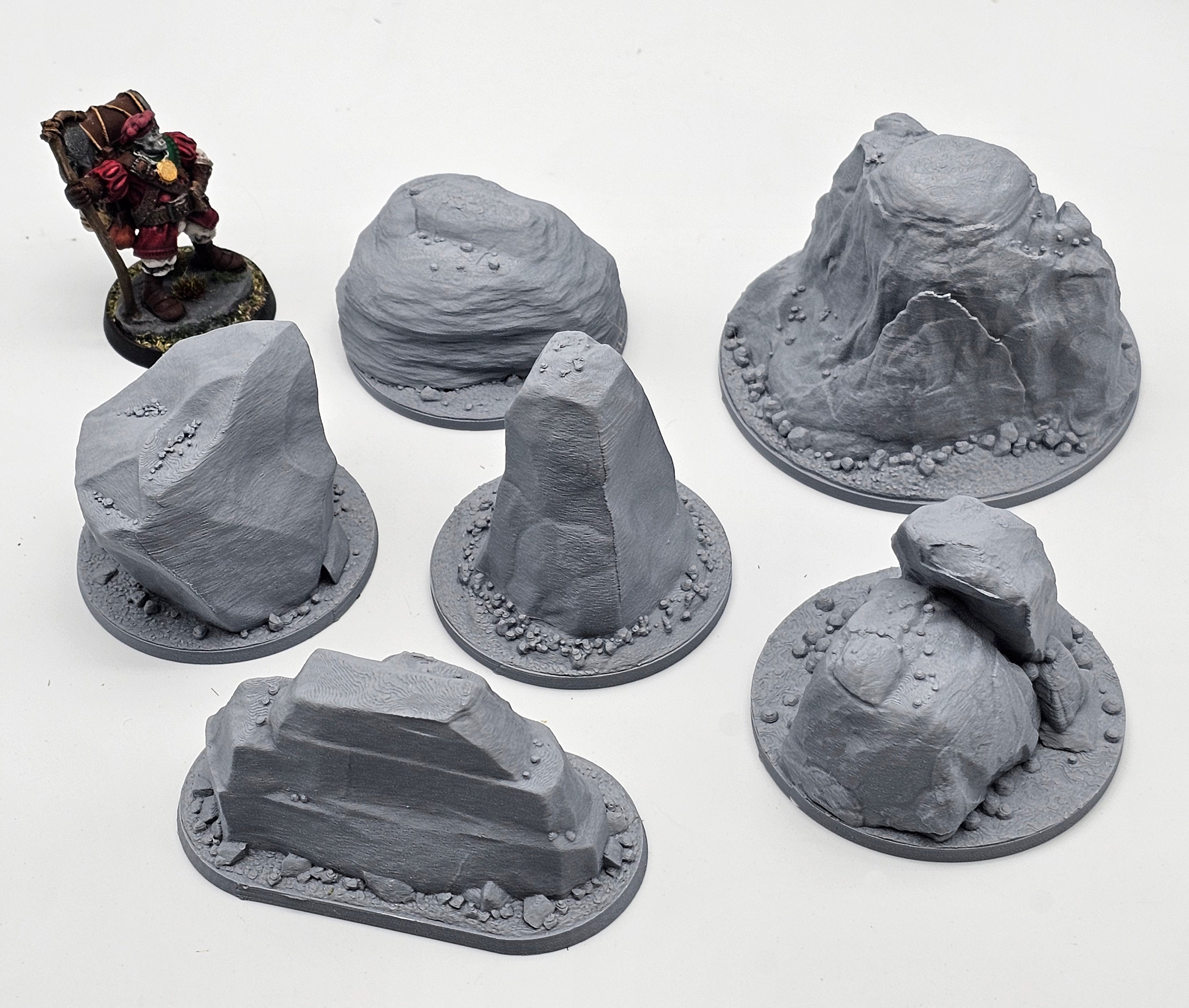 3D Print Stone Scatter Terrain for DND & Pathfinder 6 Unique Rocks, STL ...