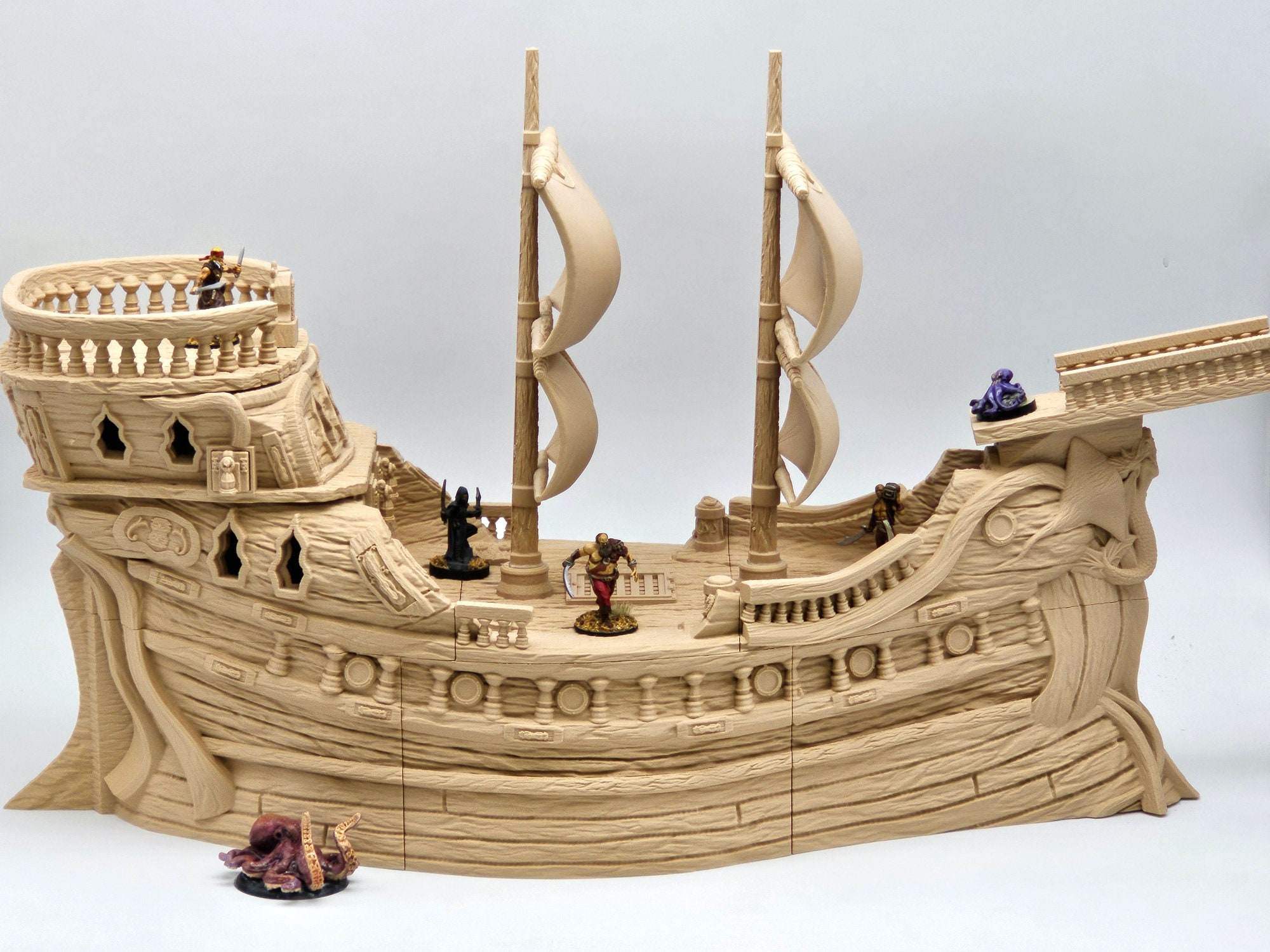 Ship Terrain, Boat, Tabletop Terrain, Gaming Miniature for Dungeons and ...