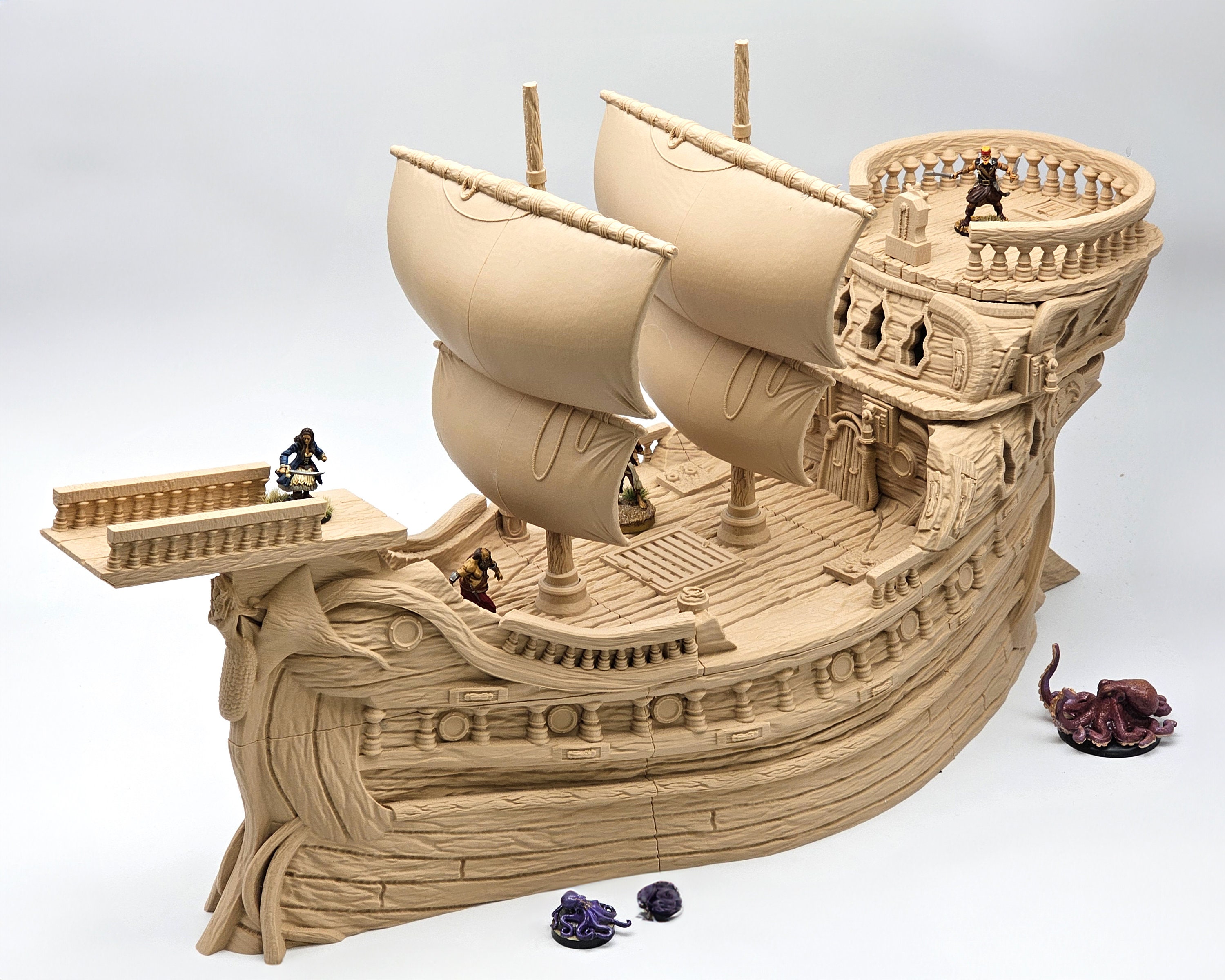 Ship Terrain, Boat, Tabletop Terrain, Gaming Miniature for Dungeons and ...