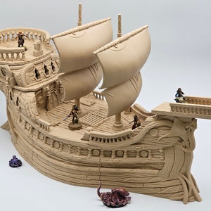 Ship Terrain, Boat, Tabletop Terrain, Gaming Miniature for Dungeons and ...