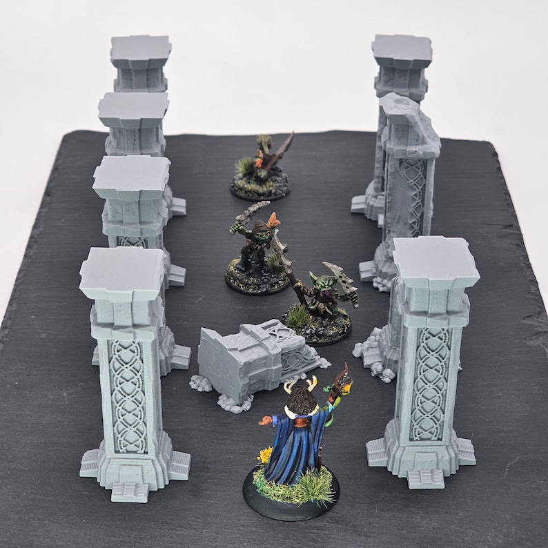 Stone Pillars Scatter Terrain for DND, Pathfinder Tabletop Dwarven Hall ...