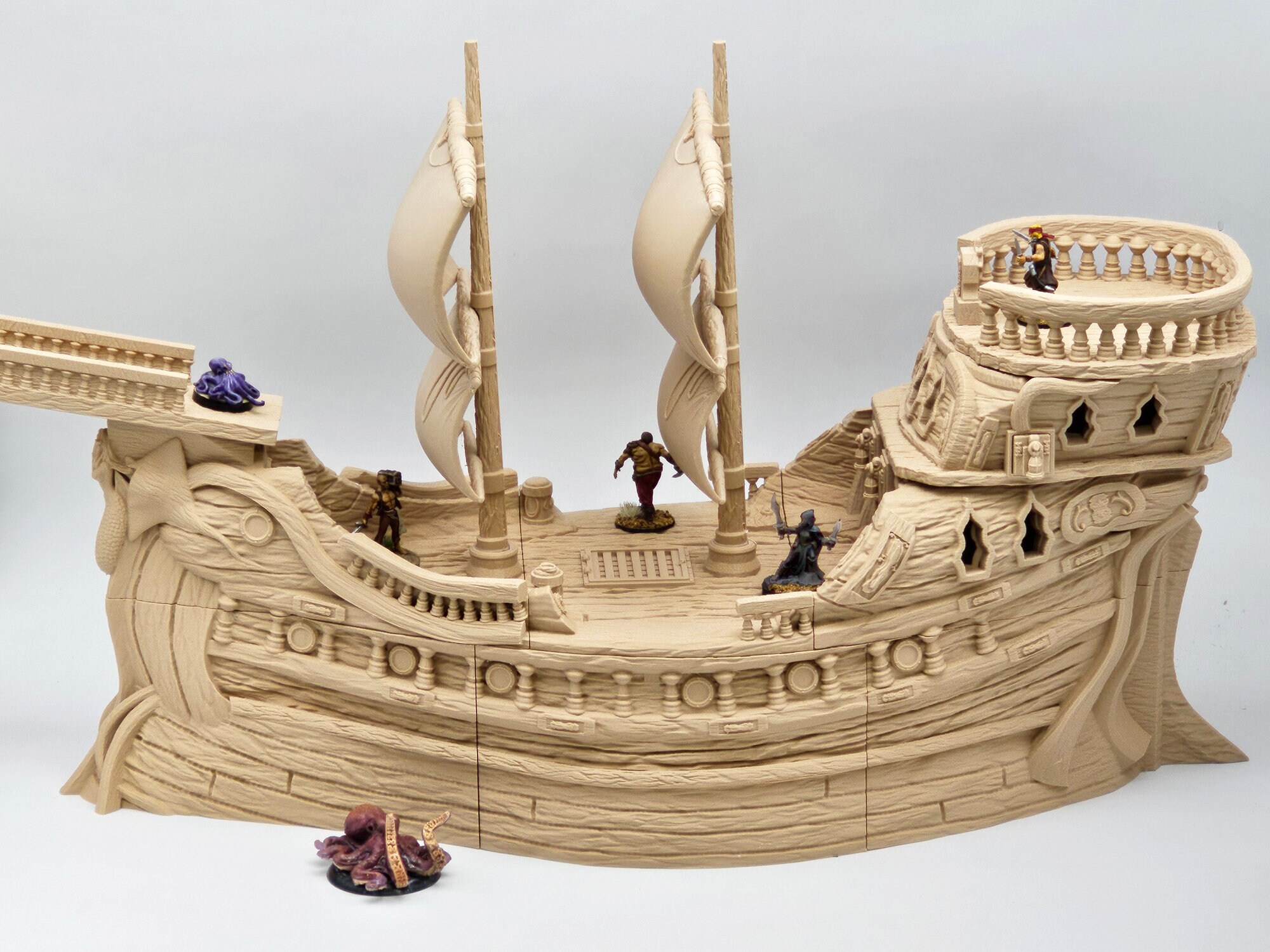 Ship Terrain, Boat, Tabletop Terrain, Gaming Miniature for Dungeons and ...
