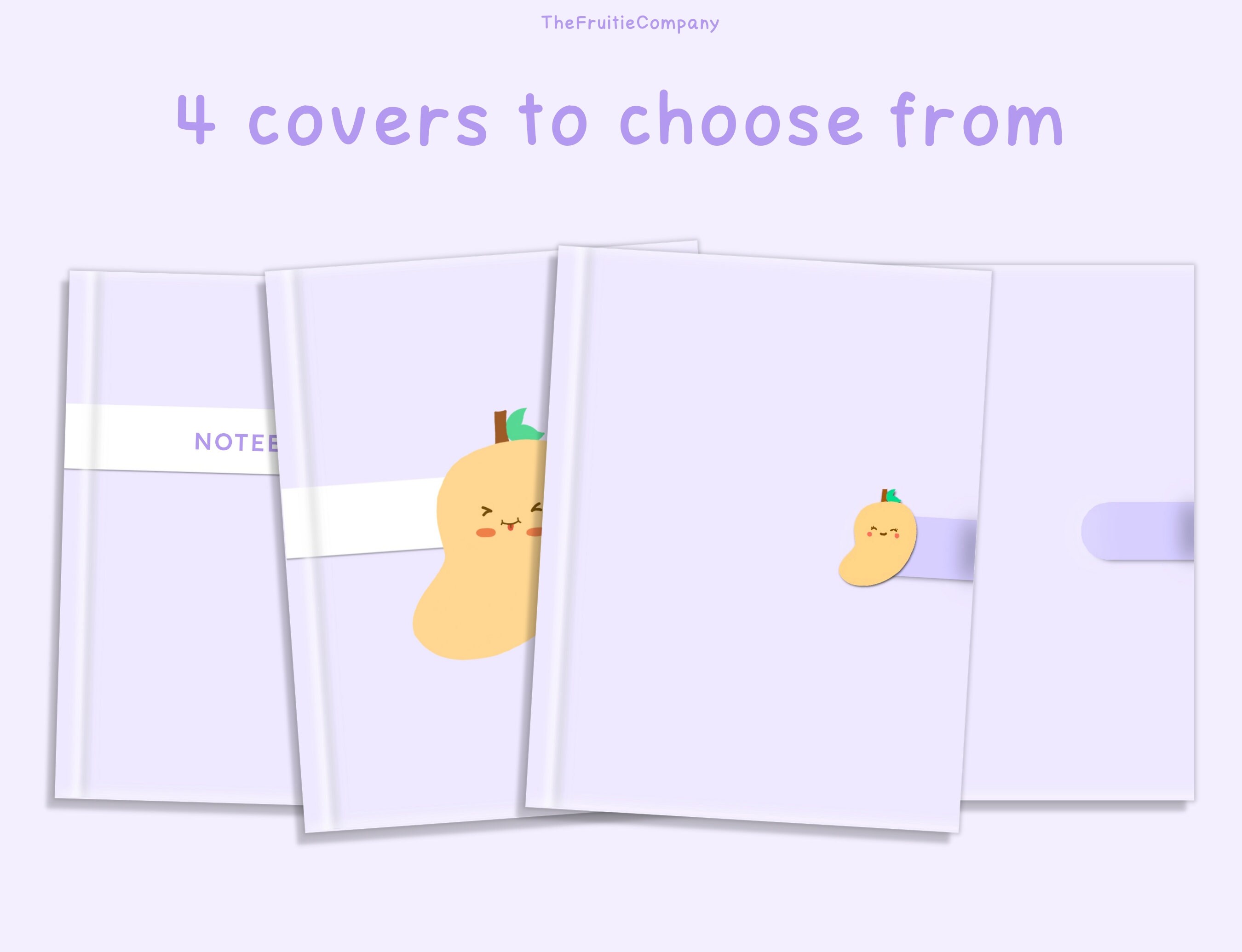 Maggie the Mango Purple Digital Notebook With Tabs, Cute Hyperlinked ...