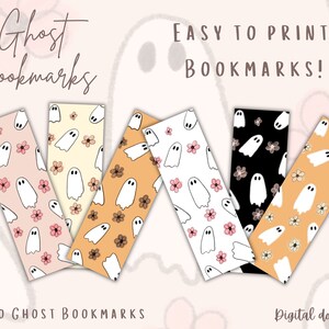 6 Halloween Ghost Bookmarks Printable Bookmarks Cute Boho - Etsy