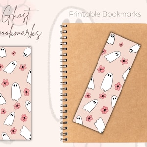 6 Halloween Ghost Bookmarks | Printable Bookmarks | Cute Boho Halloween ...