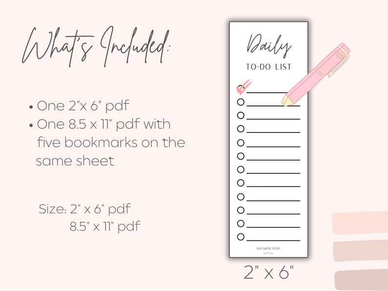 Daily Printable Planner Daily To-do List Bookmark ADHD Daily Planner ...