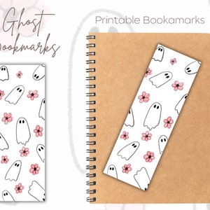 6 Halloween Ghost Bookmarks Printable Bookmarks Cute Boho - Etsy