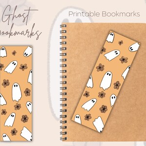 6 Halloween Ghost Bookmarks | Printable Bookmarks | Cute Boho Halloween ...